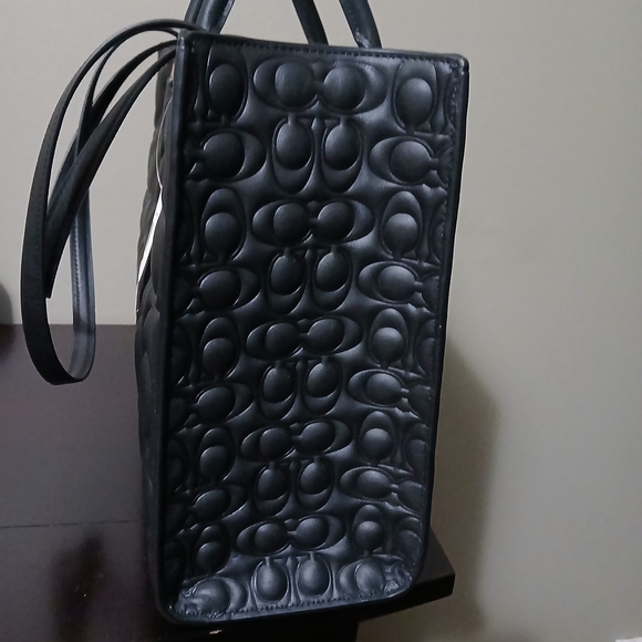 Coach | Bags | Coach Black Large Maggie Embossed Tote Bag | Poshmark